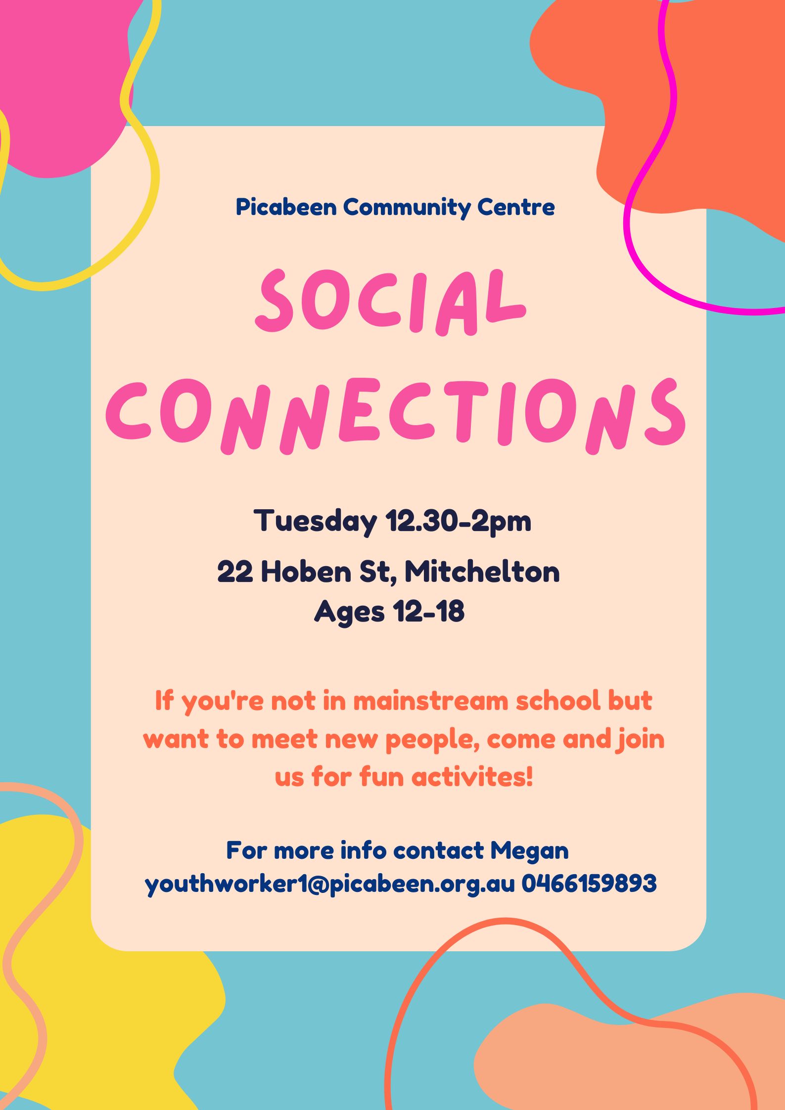 Social Connections Poster 2025 – Picabeen Community Association
